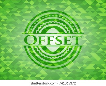 Offset Realistic Green Emblem Mosaic Background Stock Vector (Royalty ...