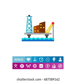 Offshore Oil Production Platform Icon Stock Vector (Royalty Free ...