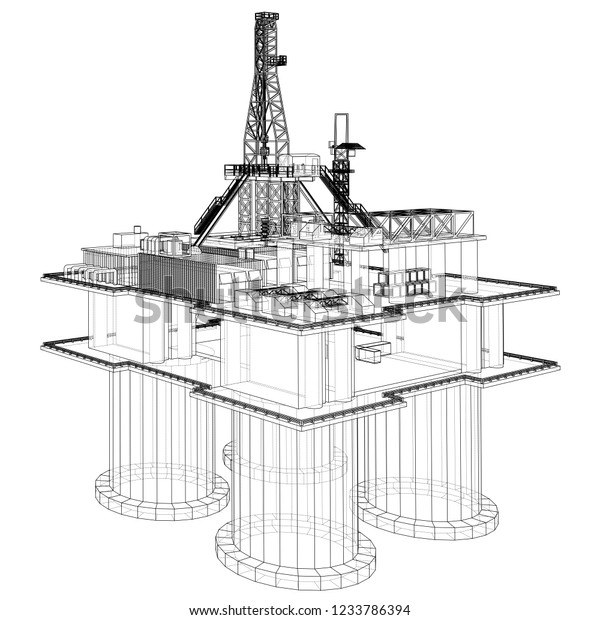 Offshore Oil Rig Drilling Platform Concept Stock Vector (Royalty Free ...