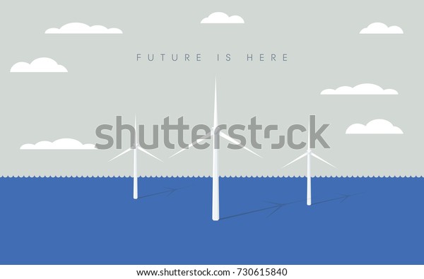 Offshore Wind Farm Vector Symbol Wind Stock Vector (Royalty Free) 730615840