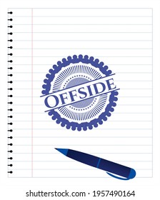 Offside Pen Emblem Blue Ink Vector Stock Vector (Royalty Free ...