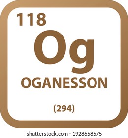 Og Oganesson Chemical Element Vector Illustration: เวกเตอร์สต็อก (ปลอด ...