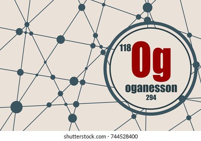 Oganesson Chemical Element Sign Atomic Number Stock Vector (Royalty ...