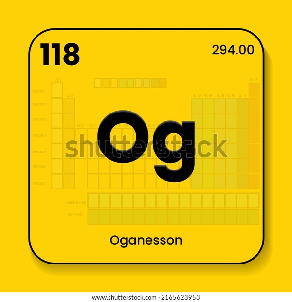 Oganesson Og Periodic Table Elements Name: เวกเตอร์สต็อก (ปลอดค่า ...