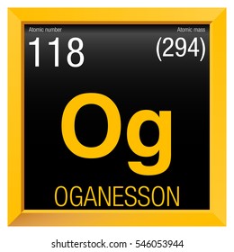 Oganesson Symbol Element Number 118 Periodic Stock Vector (Royalty Free ...