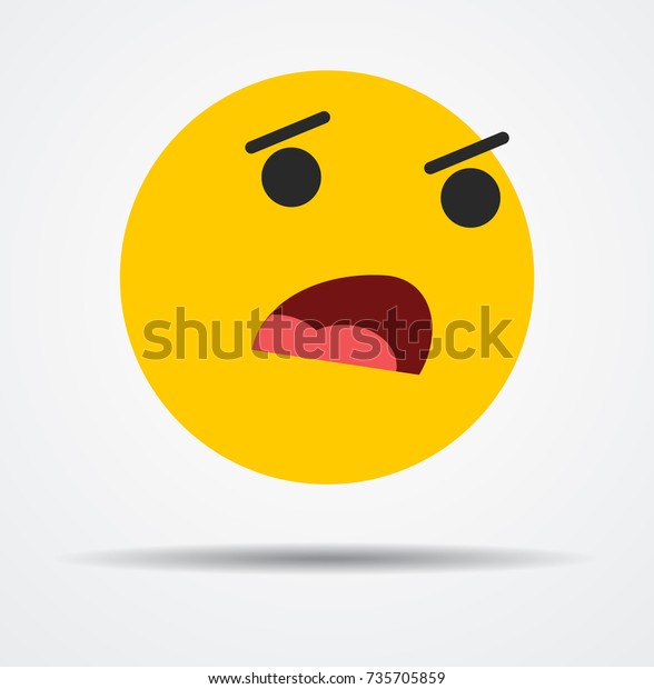 Oh My God Emoticon Flat Design Stock Vector (Royalty Free) 735705859 ...