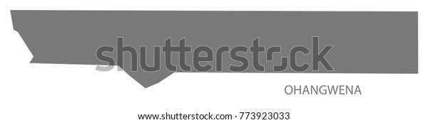 Ohangwena Map Namibia Grey Illustration Silhouette Stock Vector ...