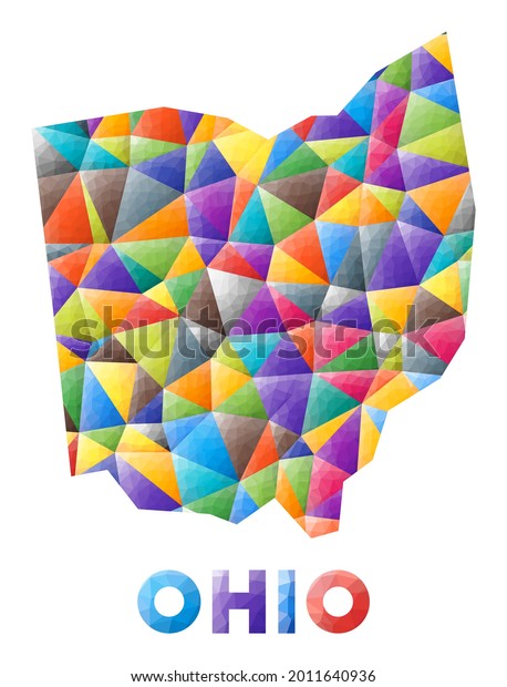 Ohio Colorful Low Poly Us State Stock Vector (Royalty Free) 2011640936 ...