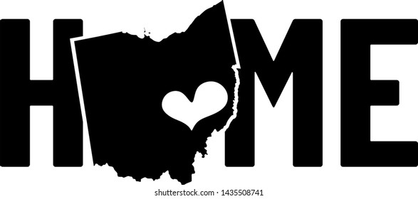 Ohio Home Vector America Map Stock Vector (Royalty Free) 1435508741 ...