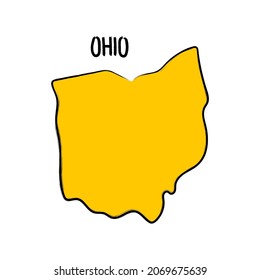 Ohio Map Outline Hand Drawn Silhouette Stock Vector (Royalty Free ...