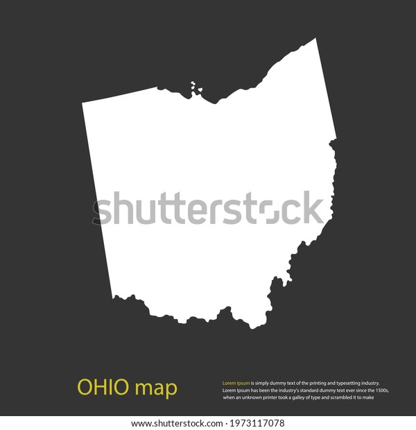 OHIO map white color High Detailed on dark background. Abstract design ...