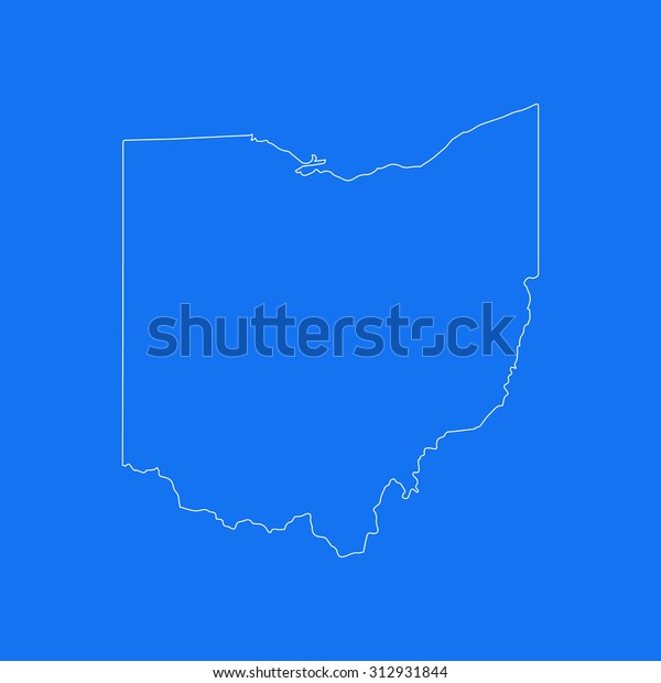 Ohio Outline Map Stroke Line Style Stock Vector (Royalty Free ...