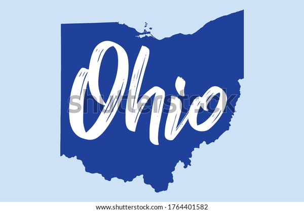 Ohio State Outline Hand Drawn Lettering Stock Vector (Royalty Free ...