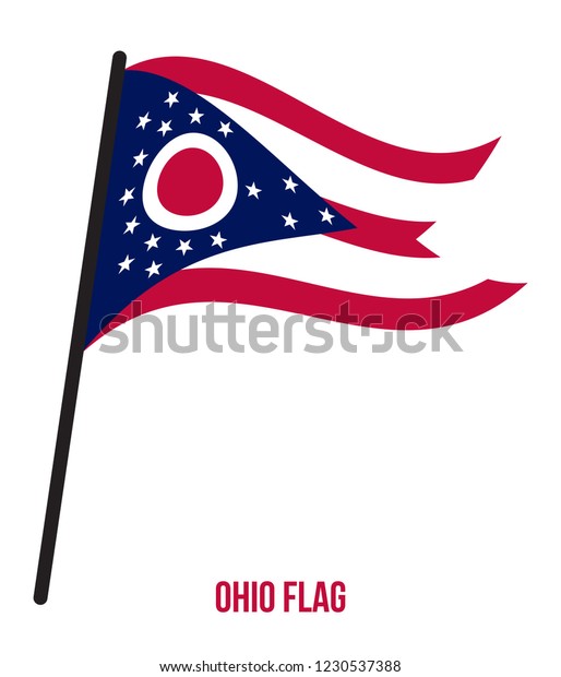 Ohio Us State Flag Waving Vector Stock Vector (Royalty Free) 1230537388 ...