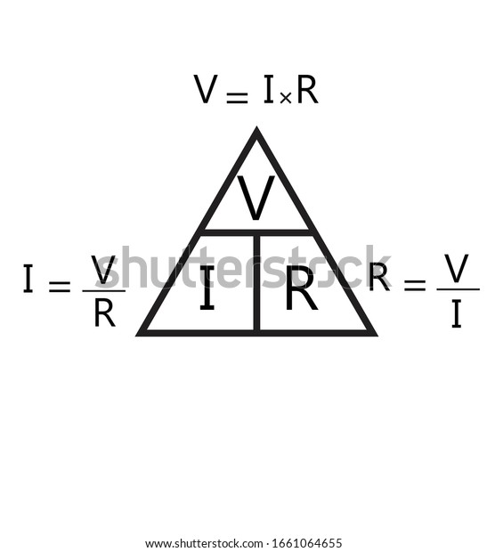 Ohms Law Triangle On White Background Stok Vektör (Telifsiz) 1661064655