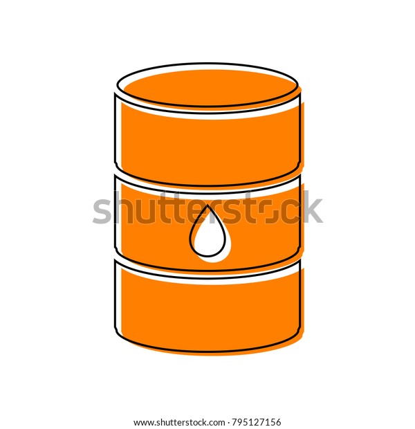 Oil Barrel Sign Vector Black Line Stock Vector (Royalty Free) 795127156 ...