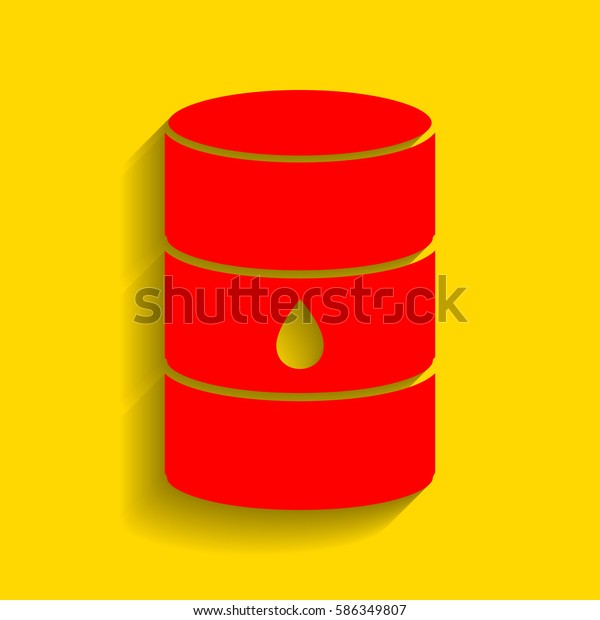 Oil Barrel Sign Vector Red Icon Stock Vector (Royalty Free) 586349807 ...