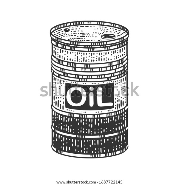 Oil Barrel Sketch Engraving Vector Illustration Stock Vector (Royalty ...