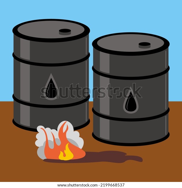 Oil Barrels Illustration Vector Cartoon Stock Vector (Royalty Free ...
