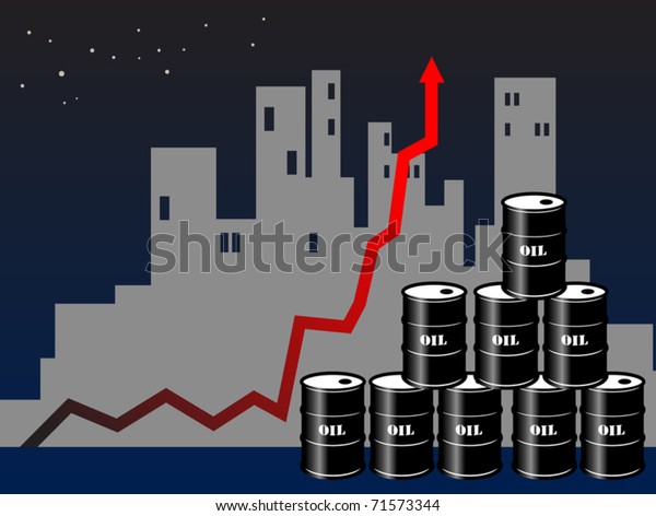 Oil Barrels Price Graph Vector Illustration Stock Vector (Royalty Free ...