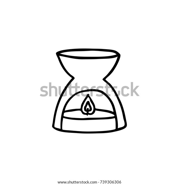 Oil Burner Doodle Icon Stock Vector (Royalty Free) 739306306 | Shutterstock