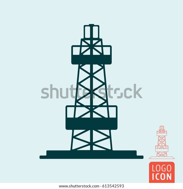 Oil Derrick Icon Oil Rig Symbol Stock Vector (Royalty Free) 613542593 ...