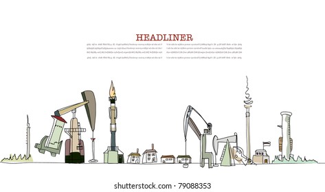 Oil Drilling Rig Banner Oilfield Drilling Stock Vector (Royalty Free ...