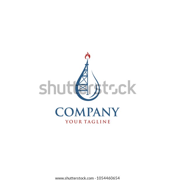Oil Drilling Rig Logo Template Oil Stock Vector (Royalty Free ...
