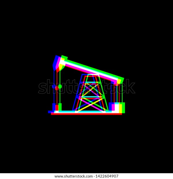 Oil Drilling Rig Sign Red Green Stock Vector (Royalty Free) 1422604907