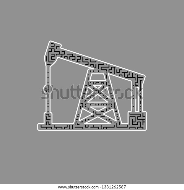 Oil Drilling Rig Sign Vector Black Stock Vector (Royalty Free ...