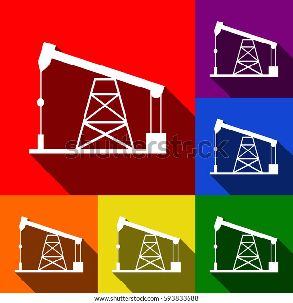 Oil Drilling Rig Sign Vector Set Stock Vector (Royalty Free) 593833688 ...
