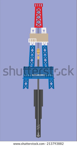 Oil Drilling Tower Well Section Eps8 Stock Vector (Royalty Free) 213793882