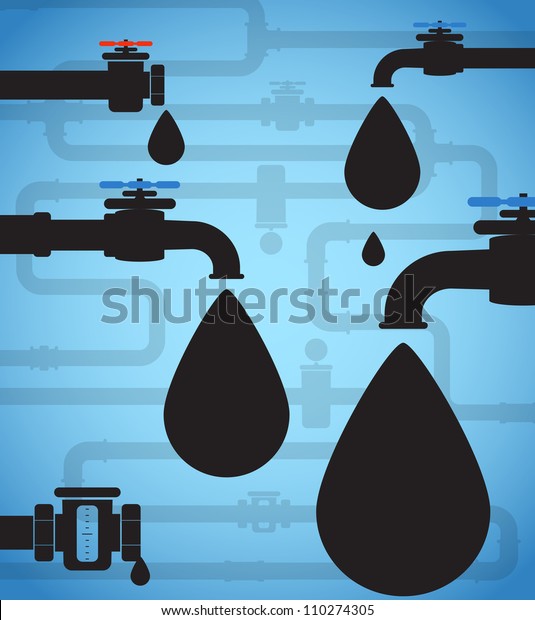 Oil Drops Black Pipeline Stock Vector (Royalty Free) 110274305 ...