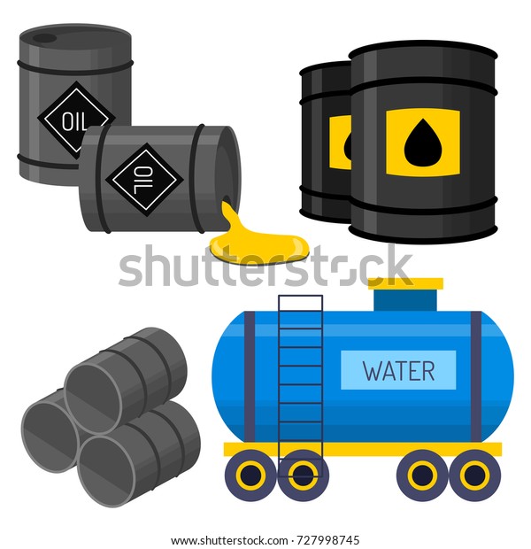 Oil Drums Container Fuel Cask Storage Stock Vector (Royalty Free ...