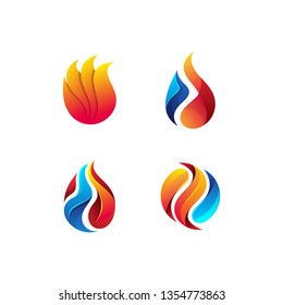 Symbols Red Blue Fire On White Stock Vector (Royalty Free) 85020898