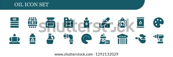 Oil Icon Set 18 Filled Oil Stock Vector (Royalty Free) 1292132029 ...