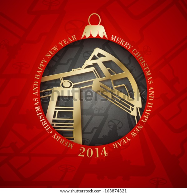 Oil Industry Christmas Design Vector Illustration Stock Vector (Royalty ...
