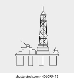 Sea Platform Icon Industrial Offshore Rig Stock Vector (Royalty Free ...