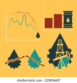 Oil Industry Elements Diagram Fall Rise: vector de stock (libre de ...