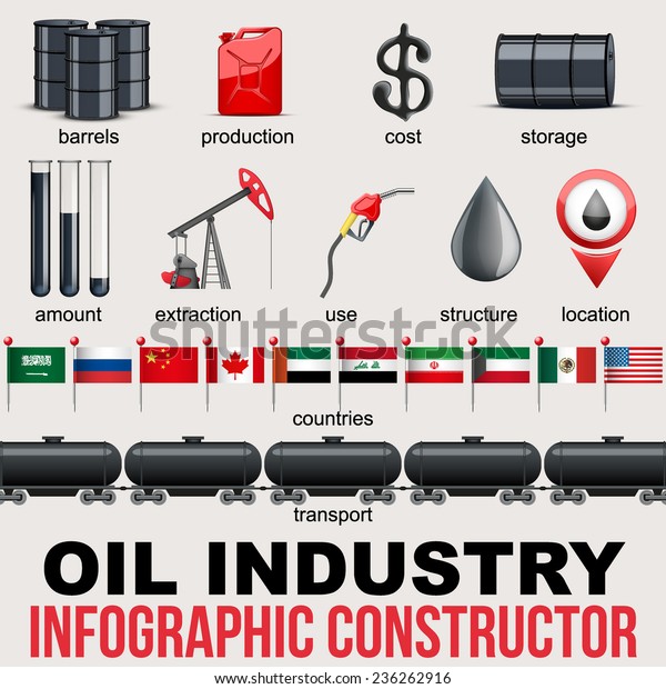 Oil Industry Infographic Design Elements Petroleum Stock Vector ...