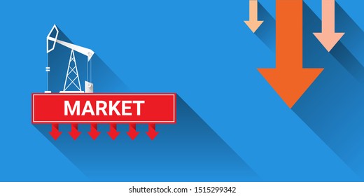 Oil Price Falling Down Graph Vector Stock Vector (Royalty Free) 1661546839