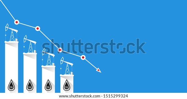 Oil Price Falling Down Graph Vector Stock Vector (Royalty Free ...