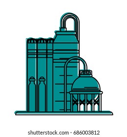 Industrial Refinery Factory Icon Flat Illustration Stock Vector ...