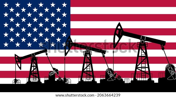 Oil Rig Background American Flag Vector Stock Vector (Royalty Free ...