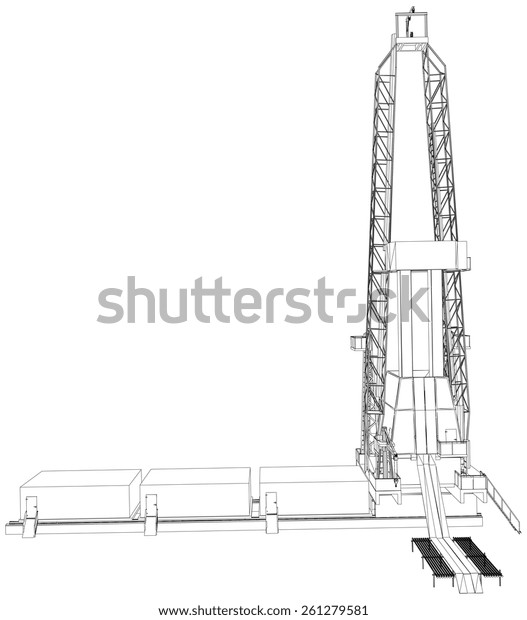 Oil Rig Detailed Vector Illustration Isolated Stock Vector (Royalty ...
