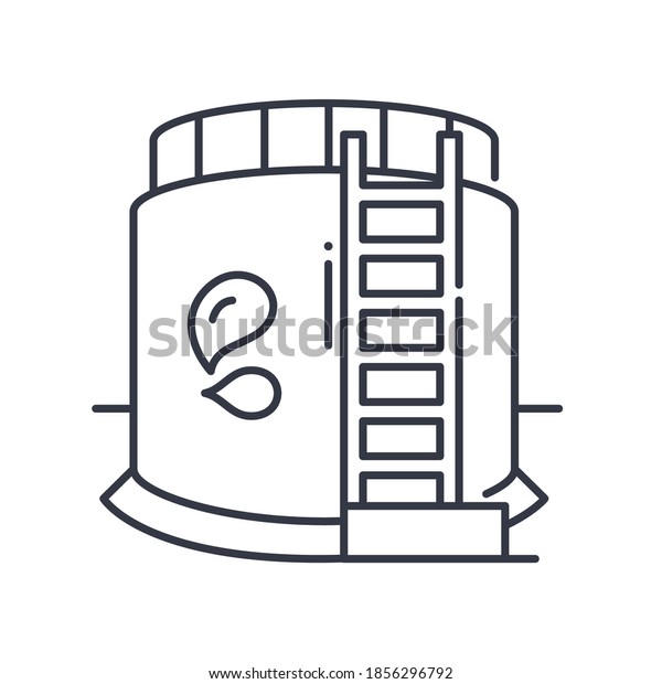 Oil Storage Icon Linear Isolated Illustration Stock Vector (Royalty ...
