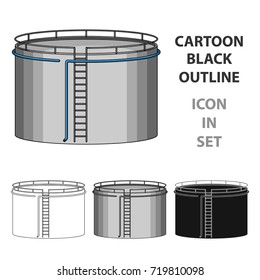Vektor Stok Oil Storage Tank Single Icon Cartoon (Tanpa Royalti ...