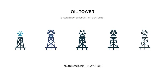 Oil Tower Icon Different Style Vector Stock Vector (Royalty Free ...