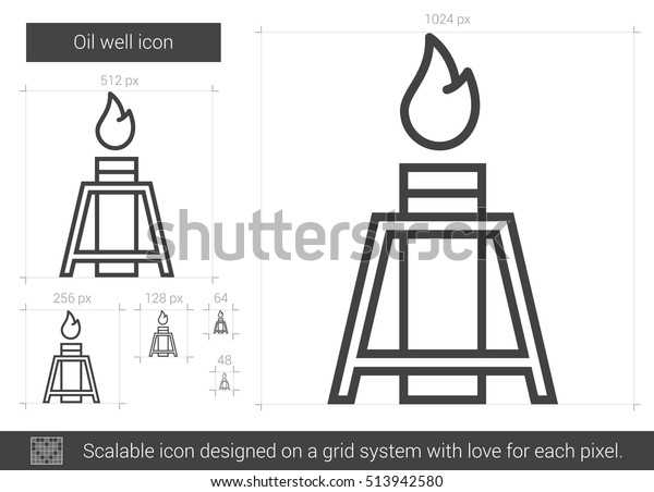 Oil Well Vector Line Icon Isolated Stock Vector (Royalty Free) 513942580