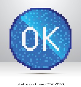 Ok Button Pixel Art Style Stock Vector (Royalty Free) 249052150